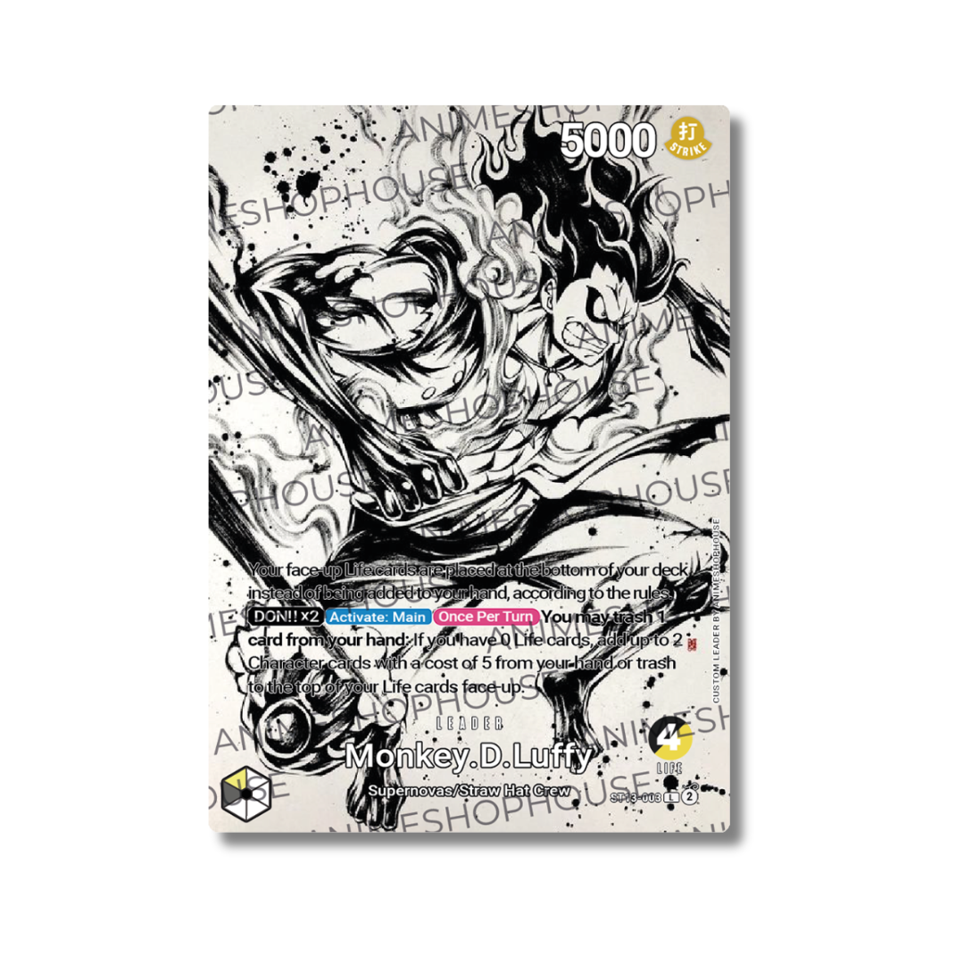 Custom Leader Holo High Quality [Monkey D. Luffy] [Black/Yellow ...